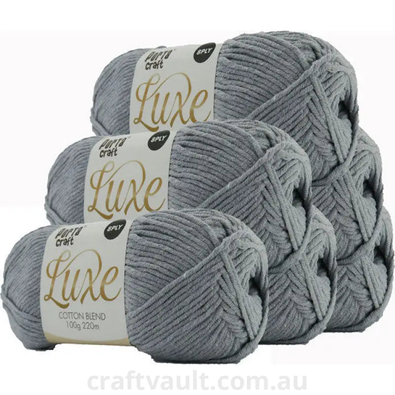 Luxe Cotton Blend Yarn 100g 220m 8ply Overcast – Craft Vault