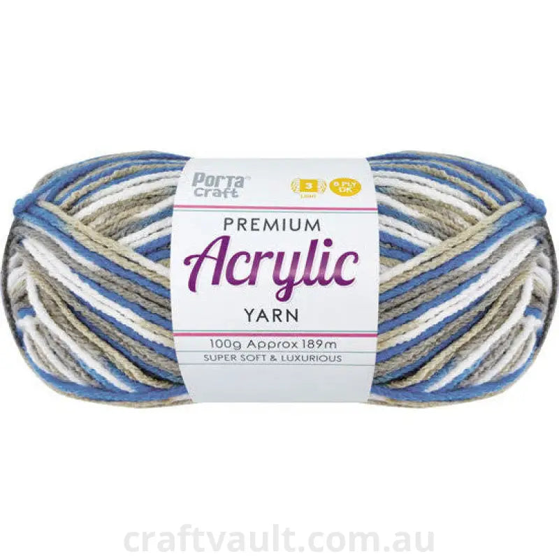 Acrylic Yarn 100g 189m 8ply Multi Blue Moon – Craft Vault