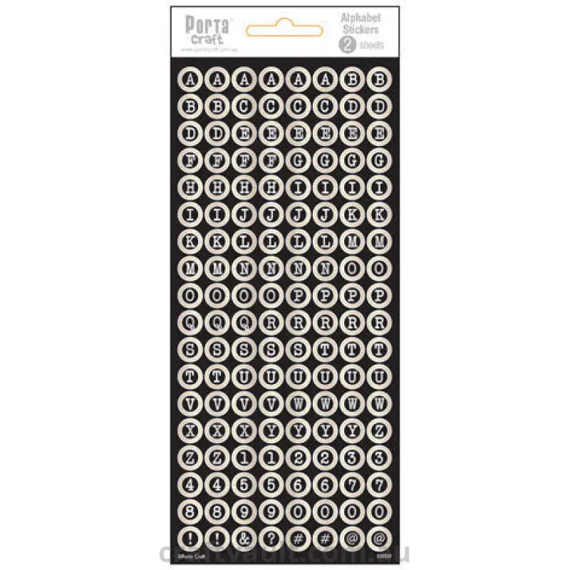 Alphabet Stickers Foil Buttons 2 Sheets – Craft Vault