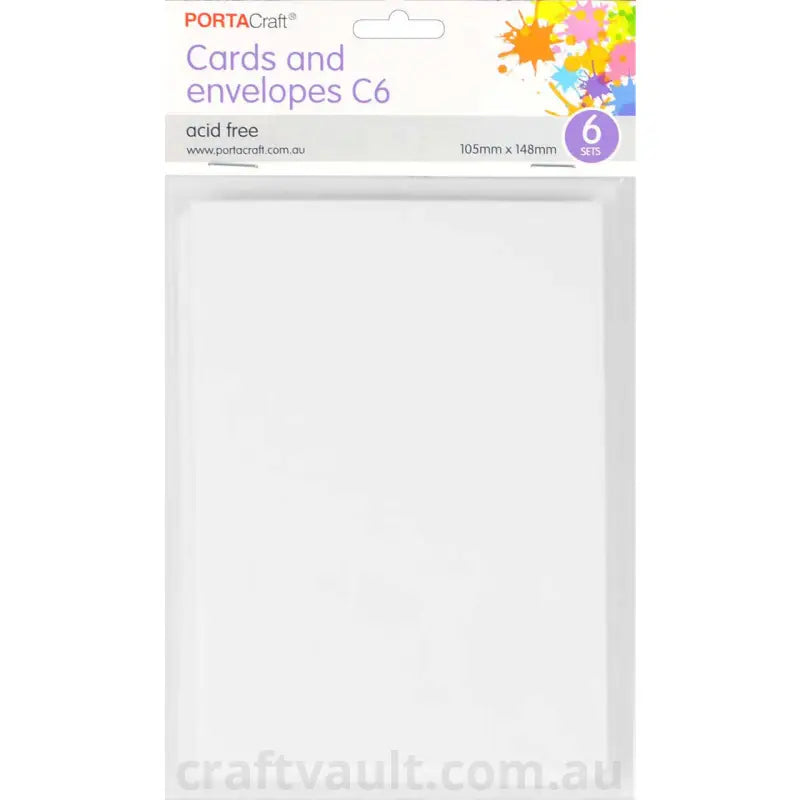 Cards & Envelopes C6 6pk White – Craft Vault