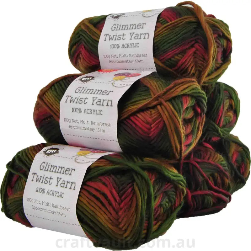 Glimmer Twist Yarn 100g 134m Rainforest – Craft Vault