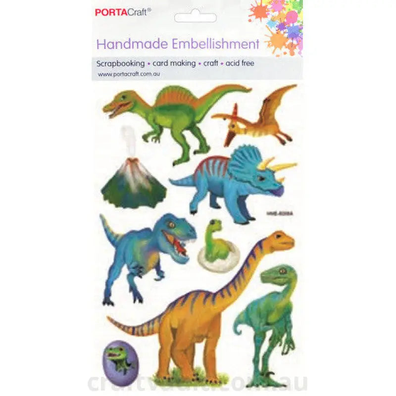 Handmade Embellishment Dinosaur A – Craft Vault