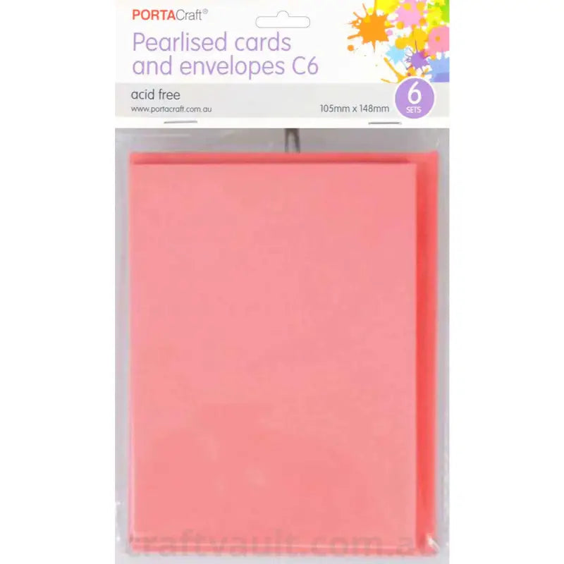 Pearlise Card & Envelope C6 6pk Pink – Craft Vault