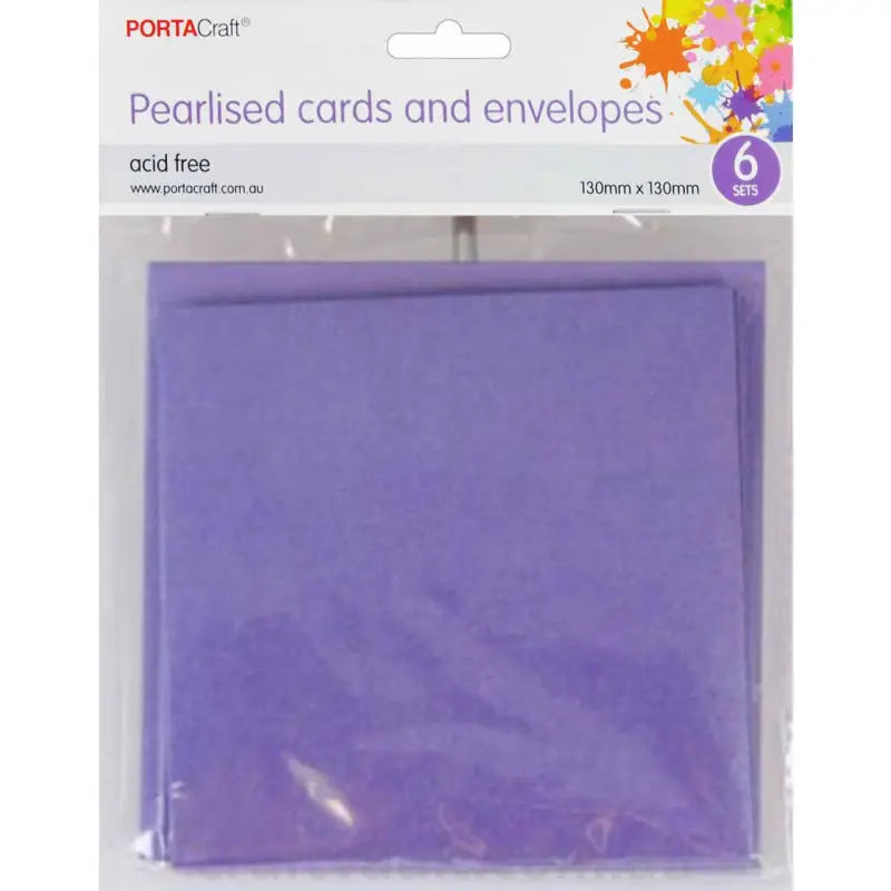 Pearlise Card & Envelope SQ 13x13 6pk Violet – Craft Vault