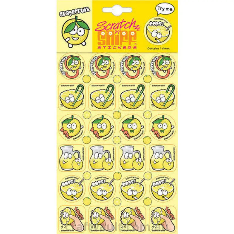 Scratch N Sniff Stickers - Grapefruit Scented – Craft Vault